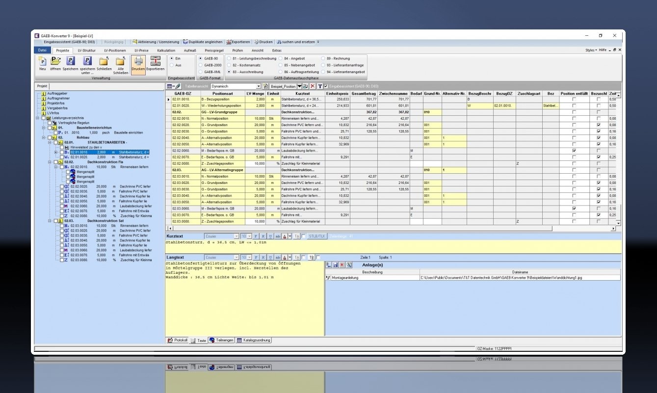 Software: GAEB Konverter - ÖNorm REB