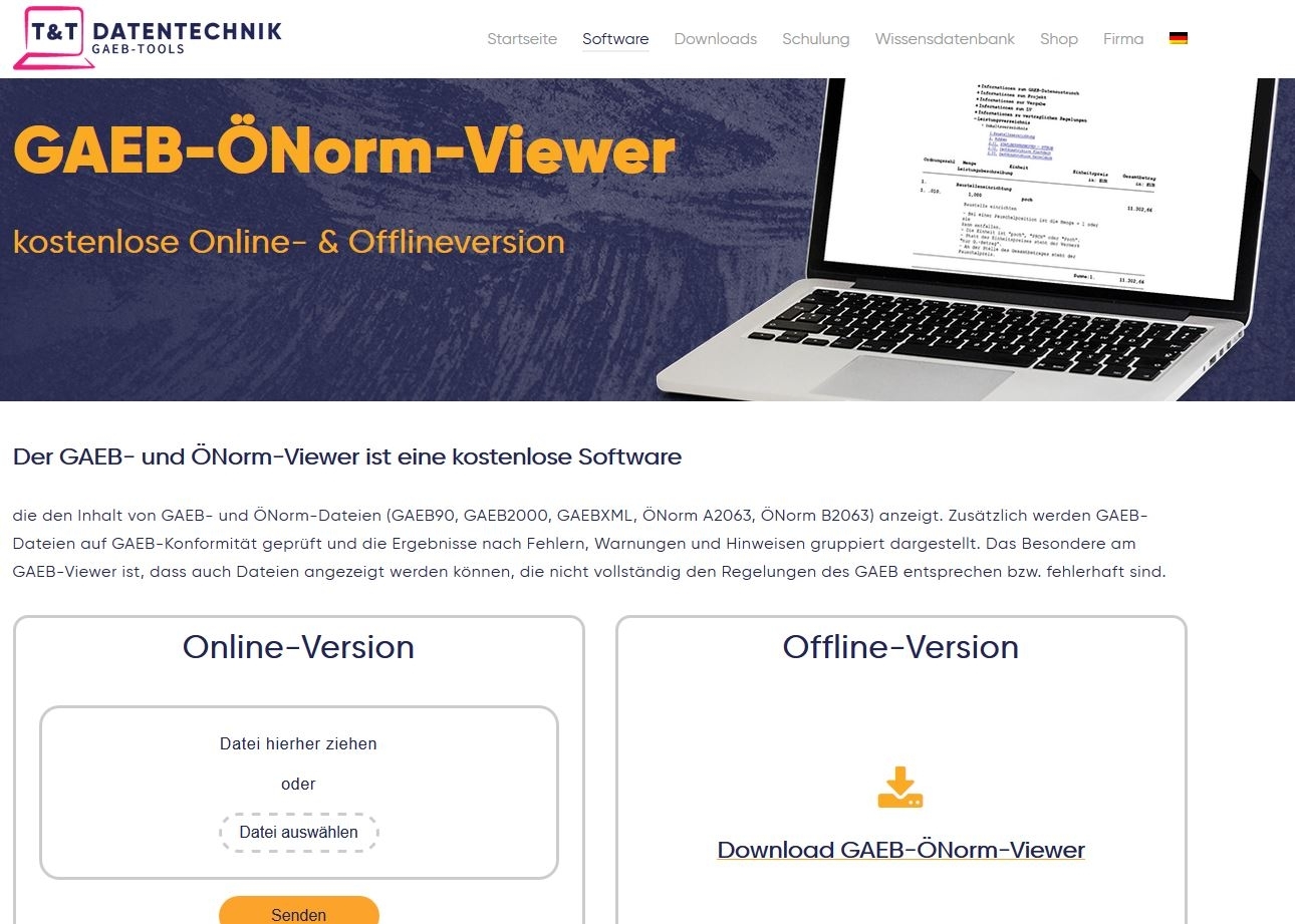 Software: GAEB-ÖNorm-Viewer - d83 kostenlos