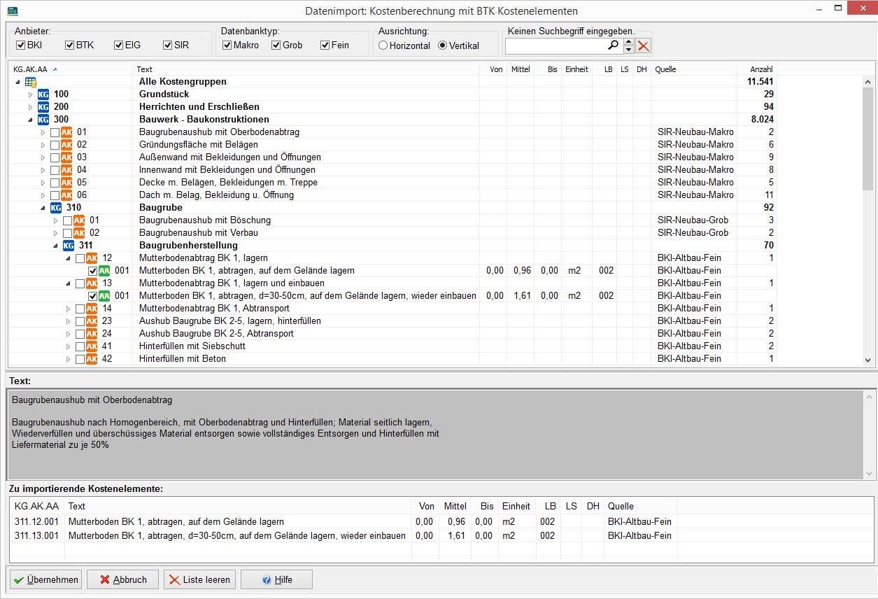 SJ KOSMA - Kostenermittlung nach DIN 276