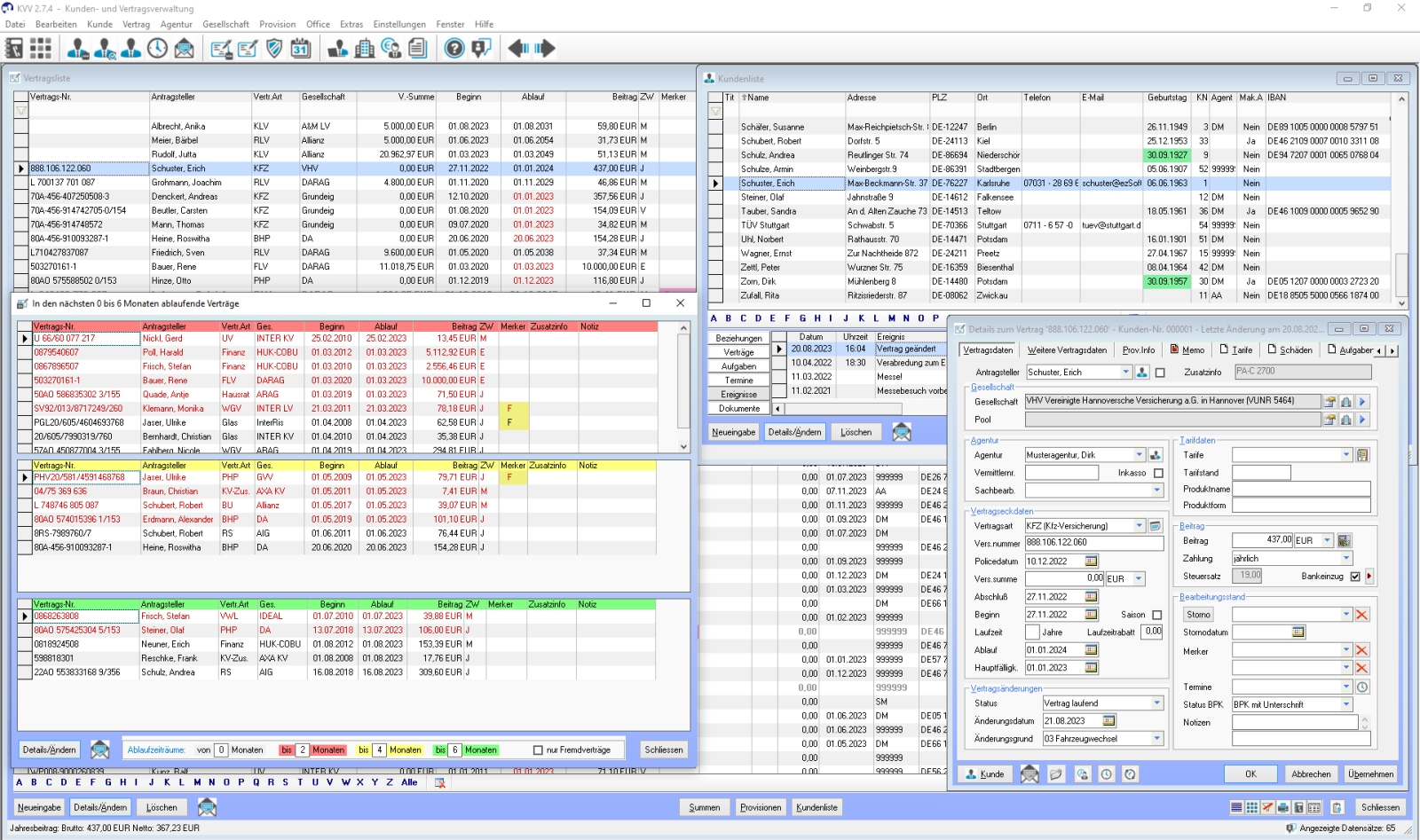 Versicherungssoftware zur Kunden- und Vertragsverwaltung