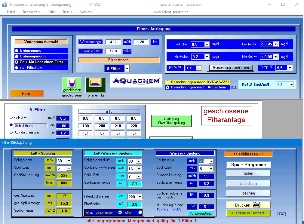 Aquachem - Software für Wasseraufbereitung + Planung
