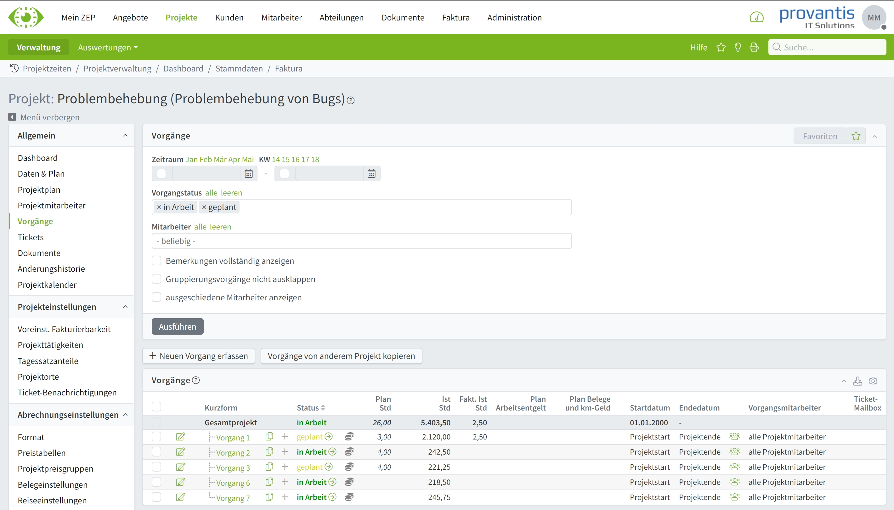 Software: ZEP - Zeiterfassung für Projekte