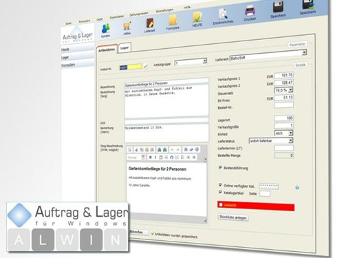 ALWIN pro - Warenwirtschaftssystem für Unternehmen