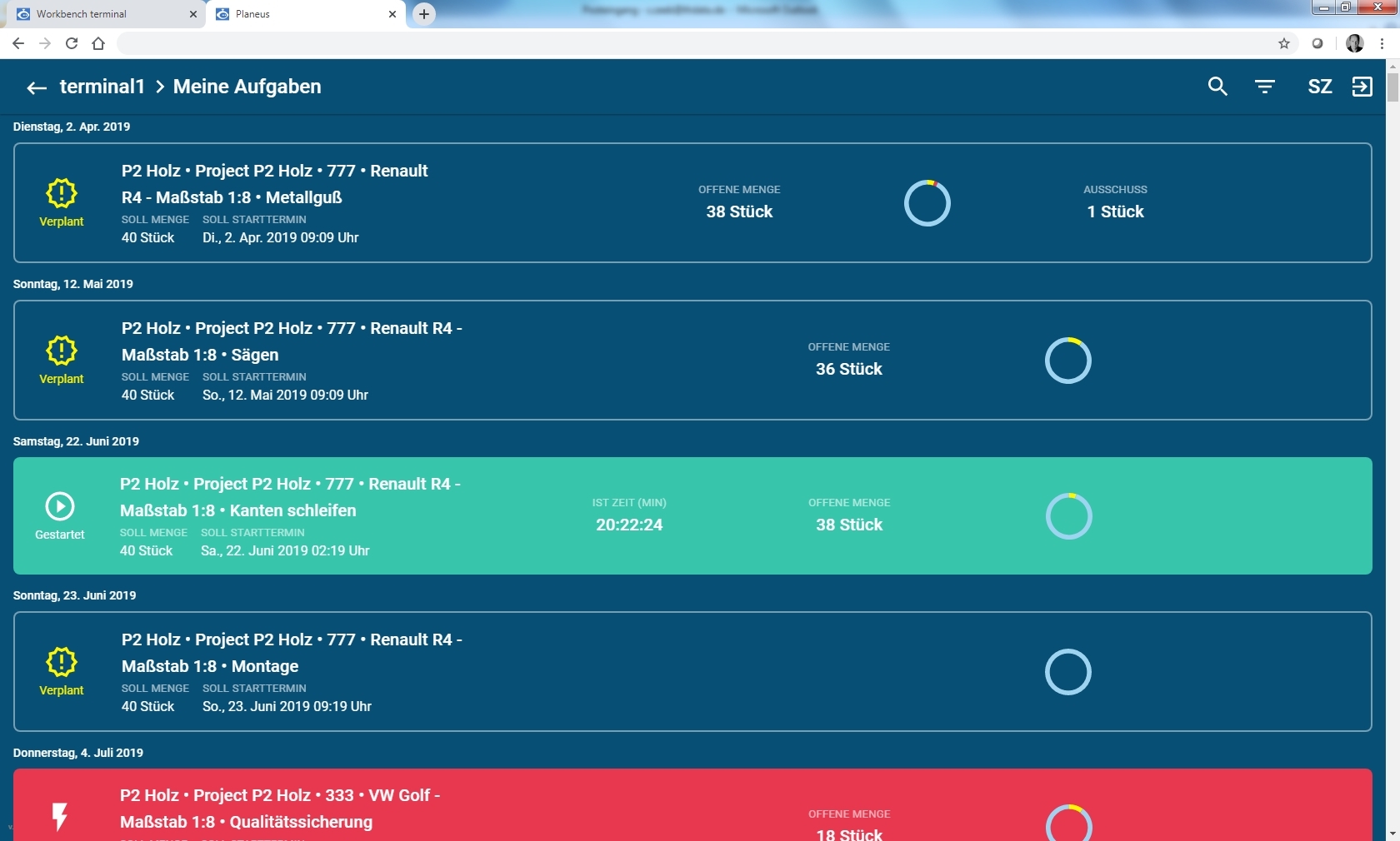 planeus - die einfache digitale Produktionsplanung - sofort loslegen