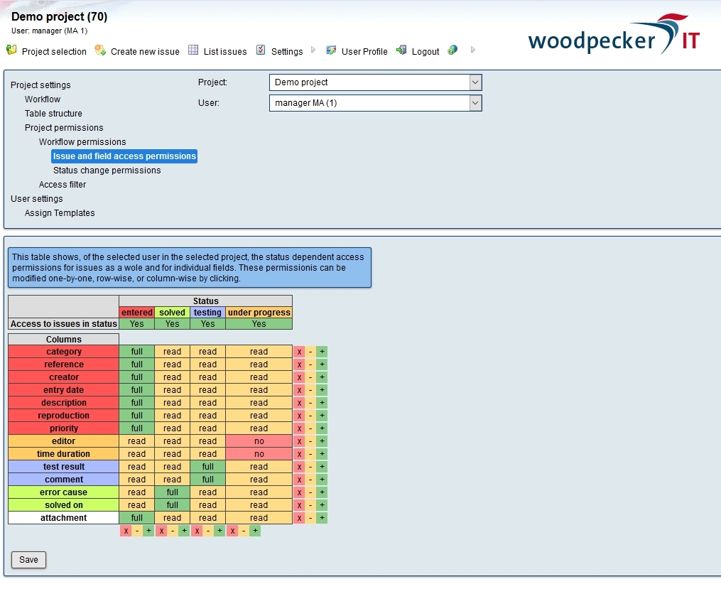 Software: Woodpecker Issue Tracker - bug tracking