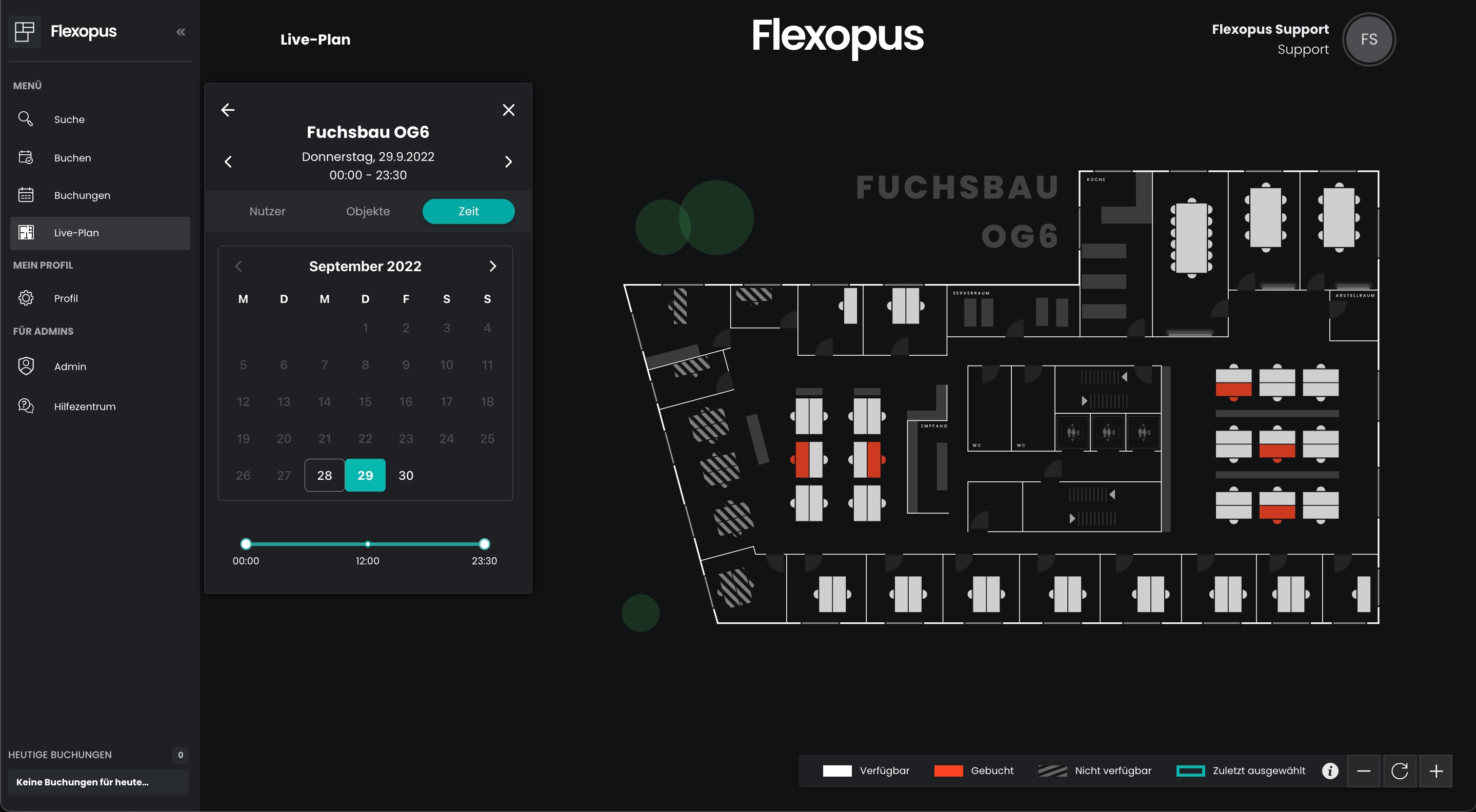 Software: Flexopus - buchungssystem desk arbeitsplatz