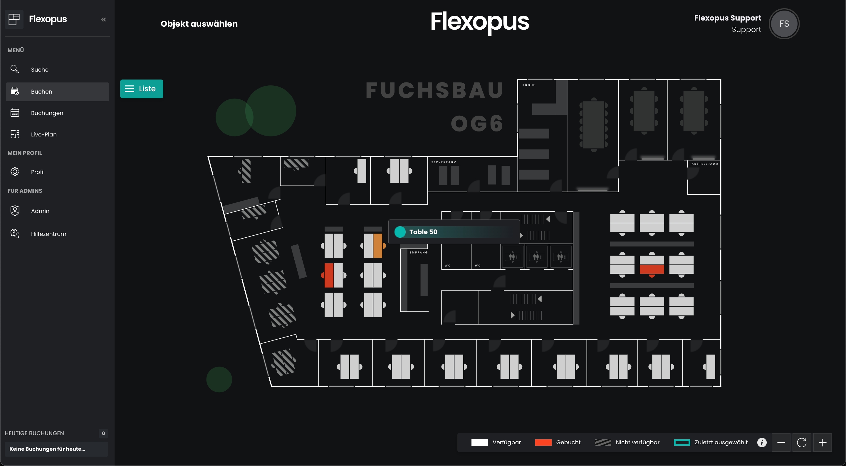 Software: Flexopus - buchungssystem desk arbeitsplatz