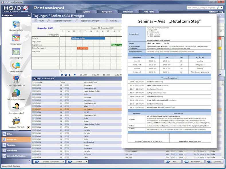 Software: HS/3 Hotelsoftware